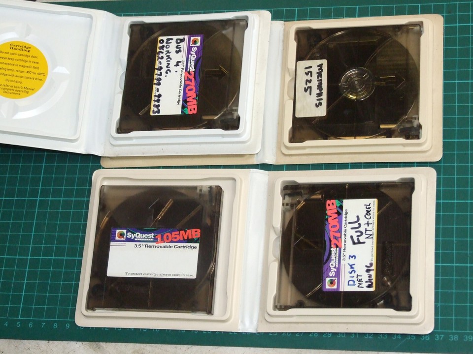 4x SyQuest 3.5in 105Mb and 270Mb removable disk cartridges - USED | eBay