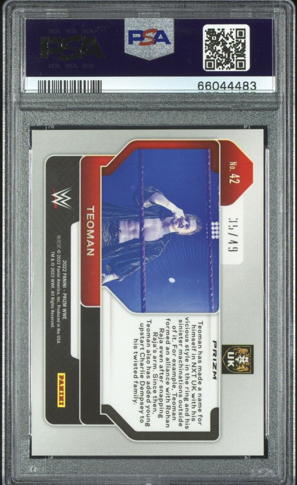 2022 Panini Prizm WWE Teoman PSA 8 Rookie RC Card Wrestling ...