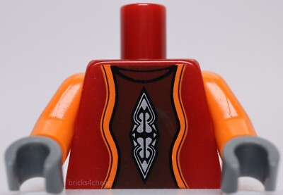 Lego Star Wars Dark Red Torso Neimoidian Viceroy Pattern Orange Arms | eBay
