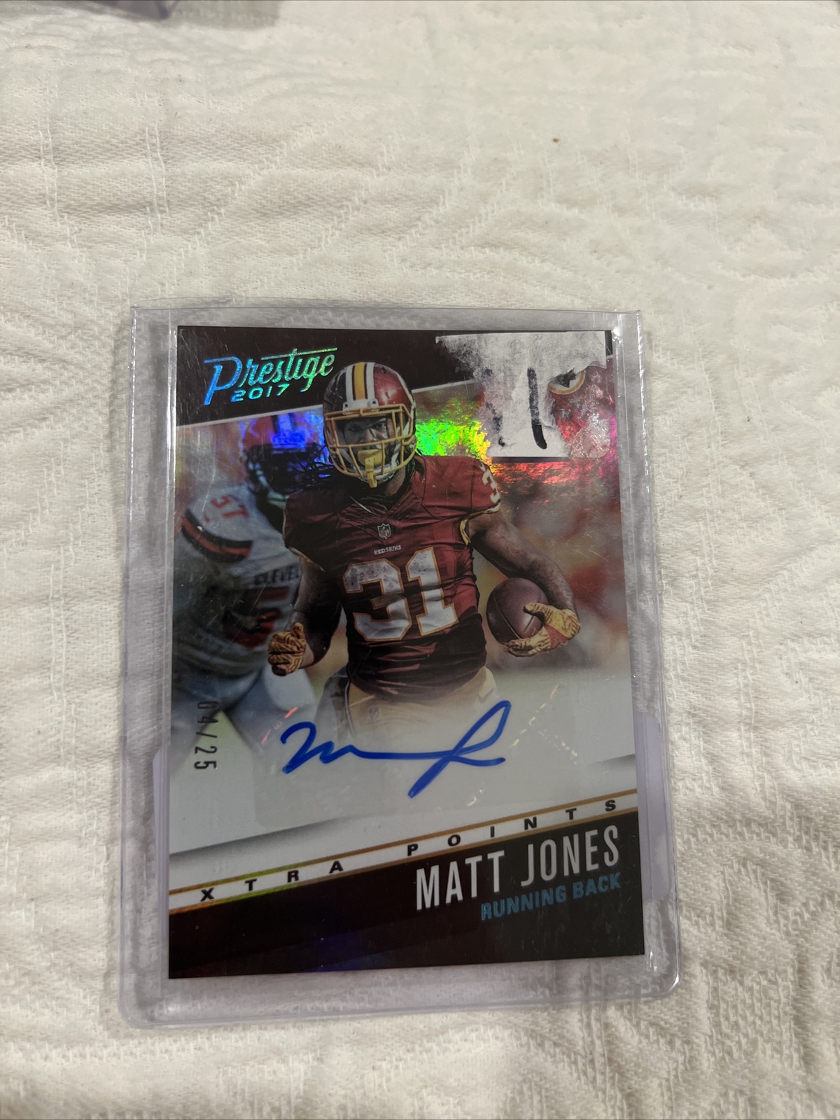2017 Prestige Veteran Signatures Xtra Points Platinum #35 Matt Jones ...