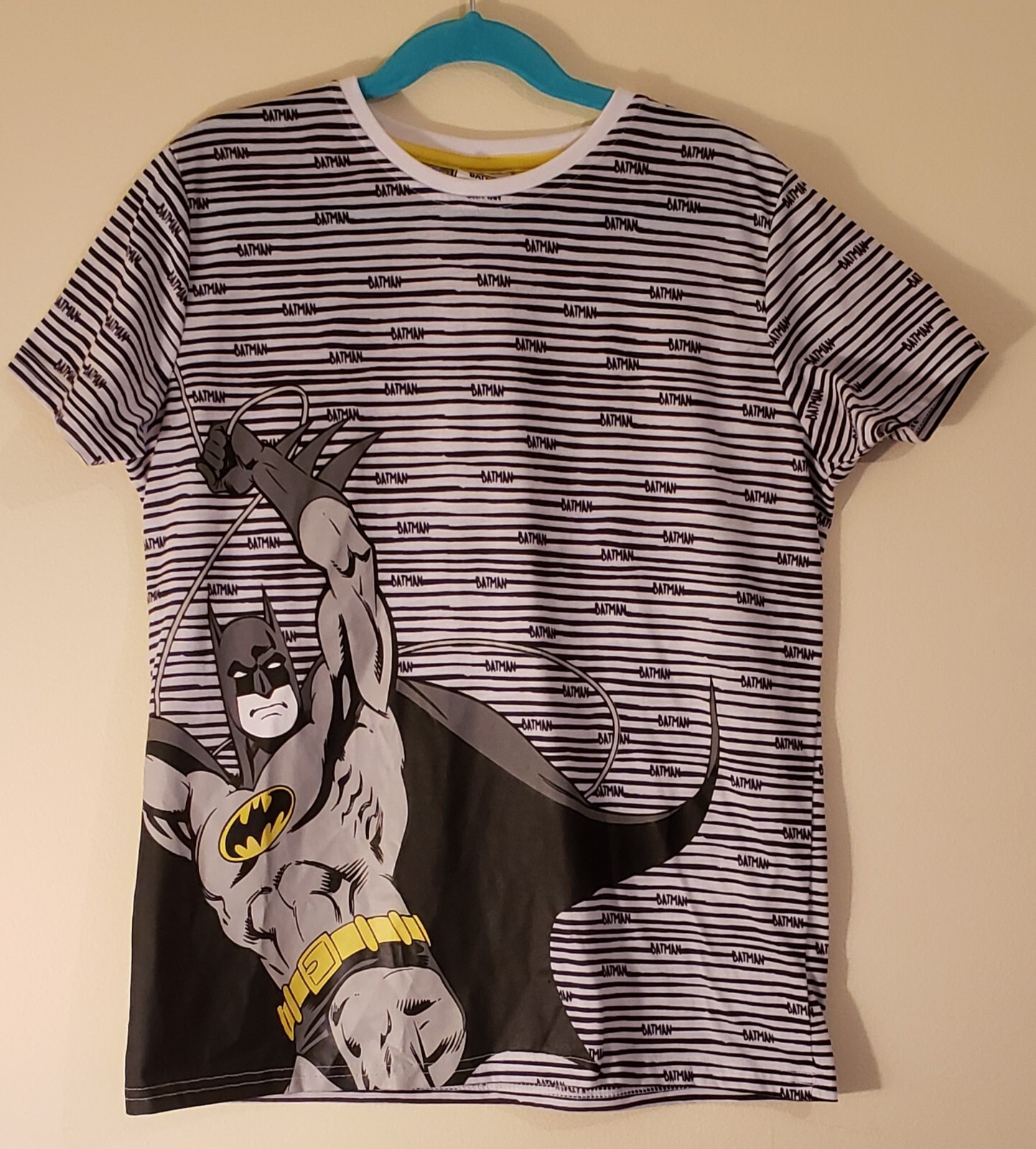 Primark 2020 Batman Shirt White/Black Striped Size 10-11 Years Preowned ...