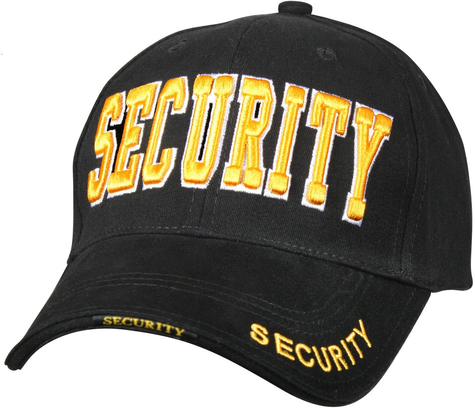 Deluxe SECURITY Bold Baseball Cap 3D Puff Embroidery Security Guard ...