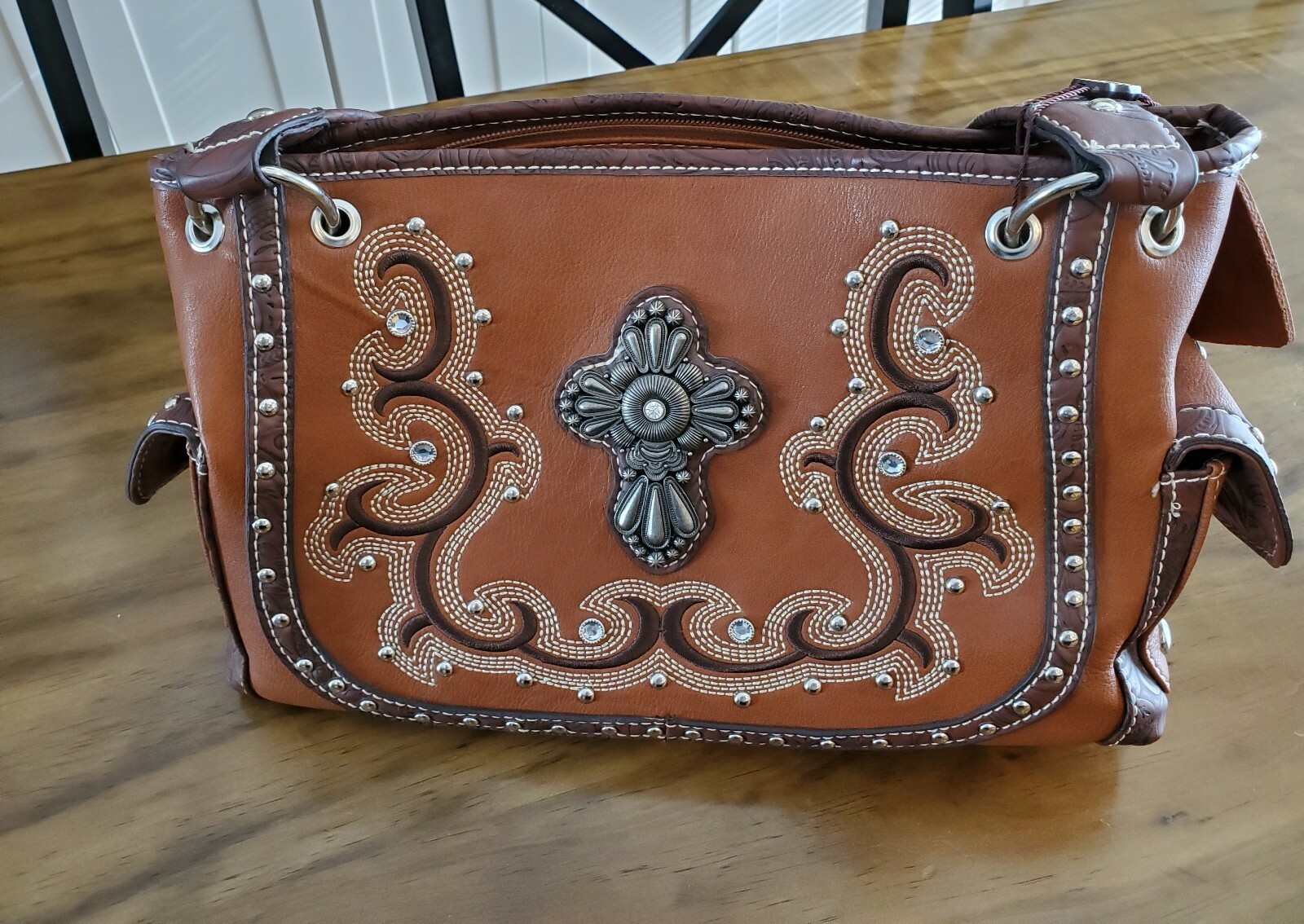 P & G Collections Western Style Brown Leather Purse | eBay