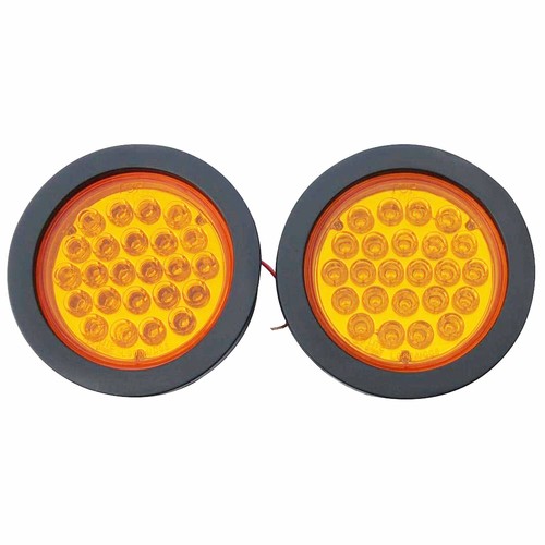 12V Round 4" Amber LED Indicator Flasher Lamp Tractor Trailer with ...