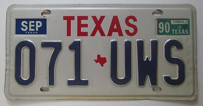 Texas 1990 License Plate HIGH QUALITY # 071-UWS | eBay