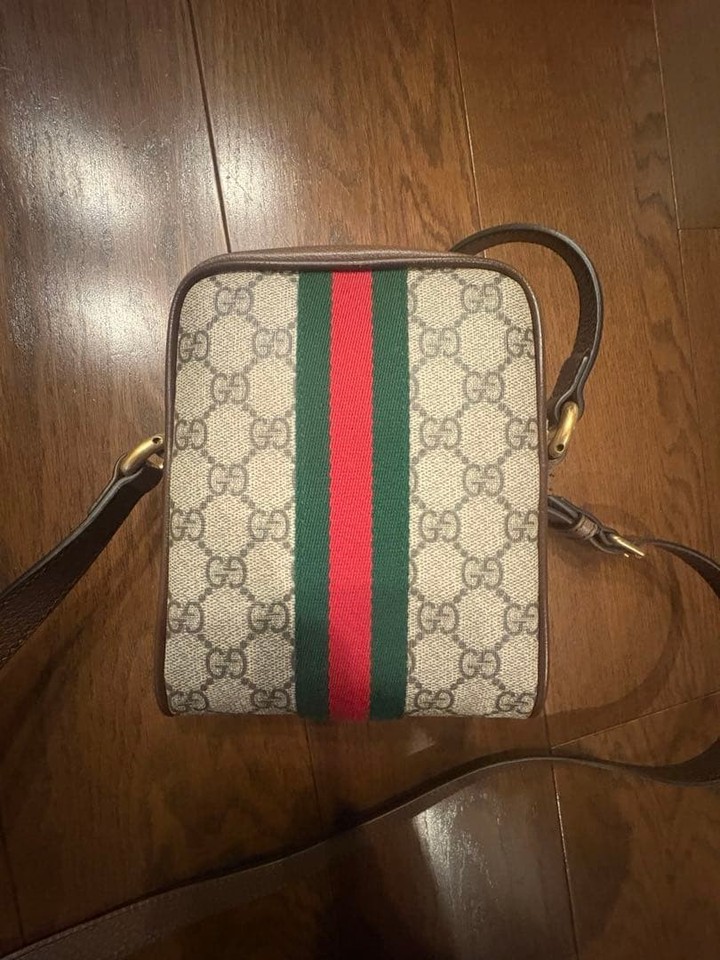 GUCCI Ophidia GG Mini Shoulder Bag Canvas Web Gold Logo 10cm Used | eBay