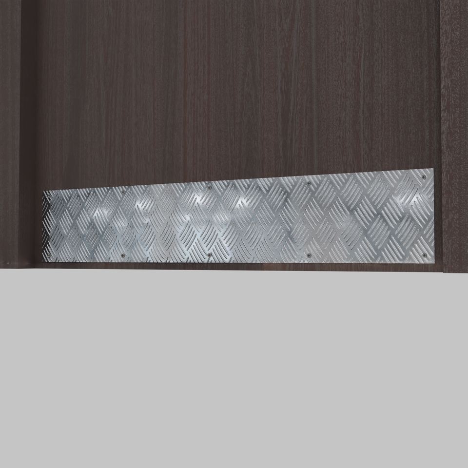 Door Kick Push Finger Plate - Aluminium Chequer Tread Plate Protection ...