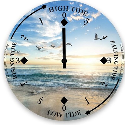 Tide Clock Wood Wall Clock Battery Powered 12 Inch Silent | eBay