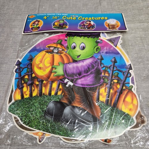 VTG Beistle Creation halloween decor 4pc 16” cute creatures Cut Outs ...