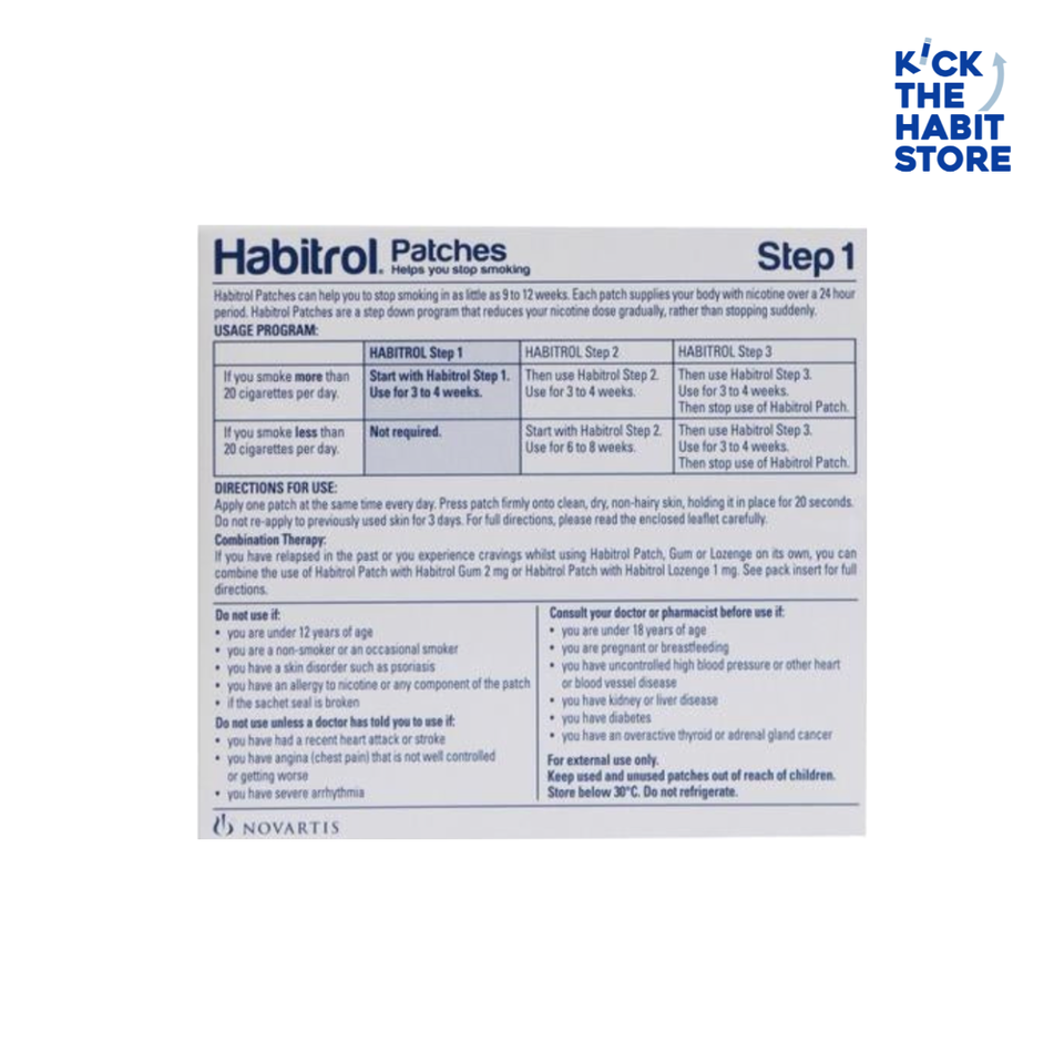 Habitrol STEP 1 Patch 21mg 28 Nicotine 1 Box Transdermal 2027+ | eBay