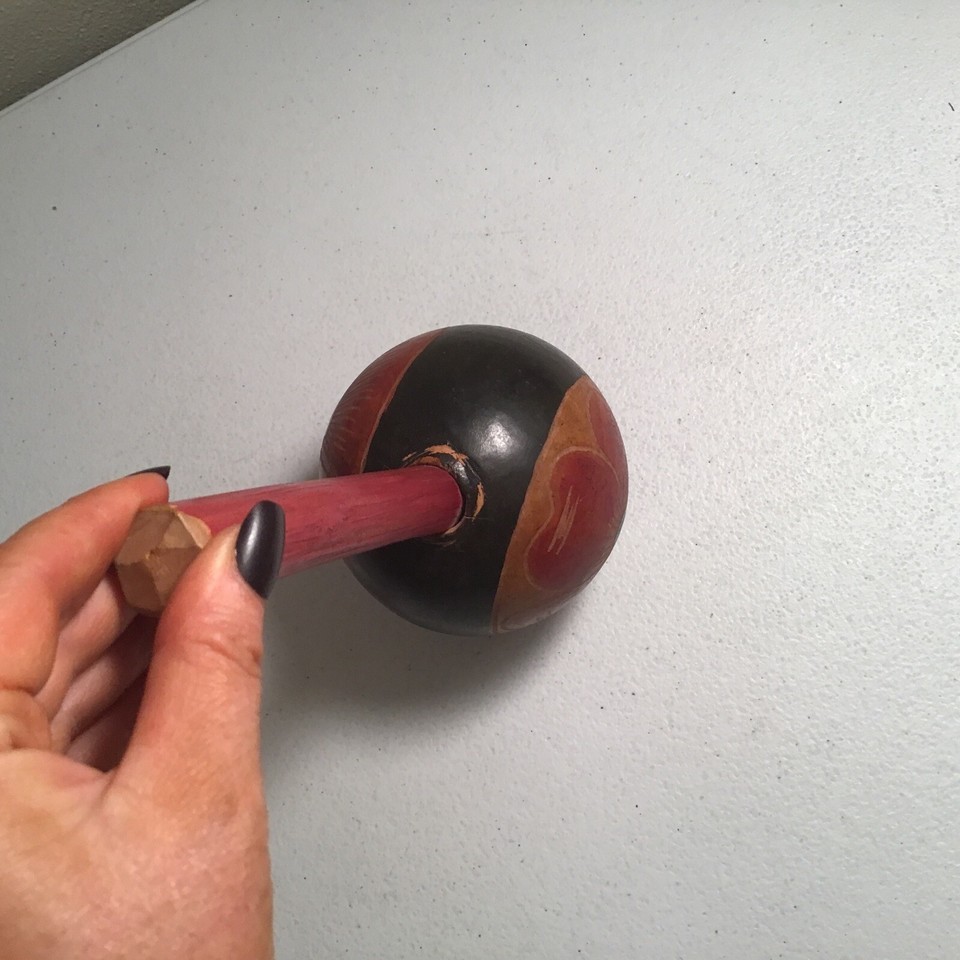 Recuerdo De Cartagena Wood Handmade Maracas Painted Art Vintage ...