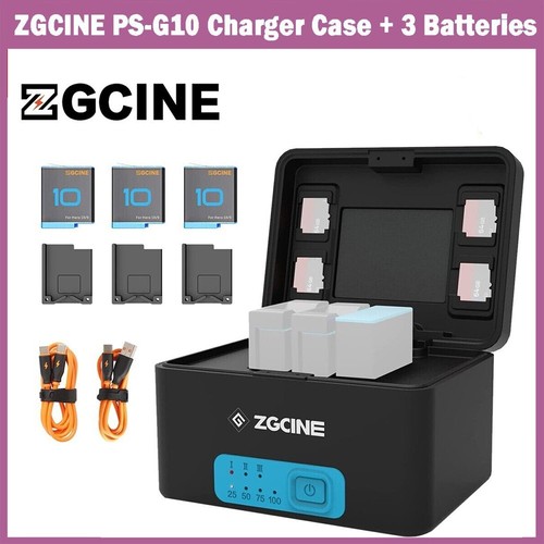 ZGCINE PS-G10 Combo Charging Case with 3 Pcs Batteries for GoPro Hero ...
