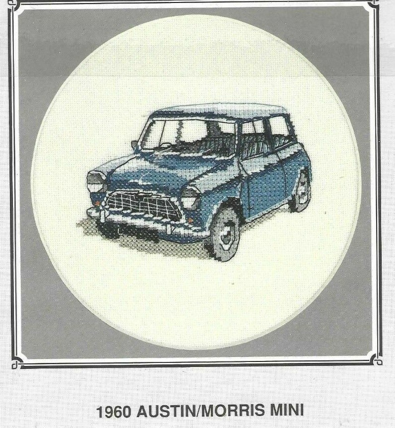 3 CLASSIC CAR DESIGNS--Ford--Austin/Morris-Wolseley-Counted Cross ...