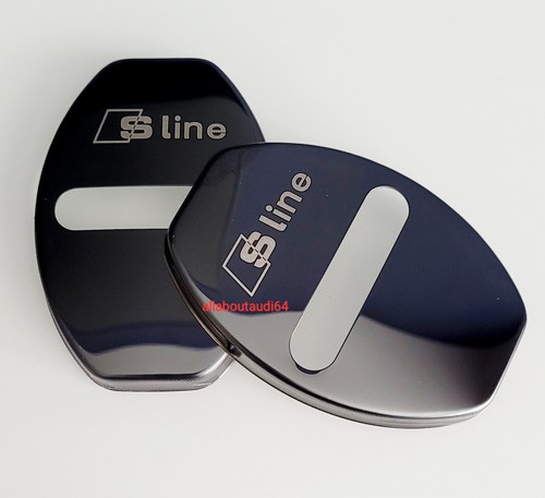 For Audi S-Line Black Door Lock Cover x 2 Fits TT A1 A3 A4 A5 A6 A7 A8 ...