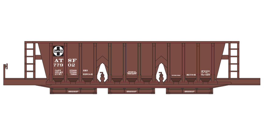 HO Scale - Santa Fe ATSF Longitudinal Hopper Decals | eBay