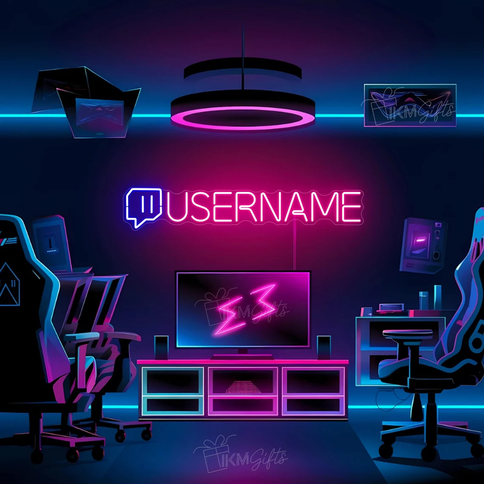 Custom Twitch Neon Sign, LED Gamer Tag Light, Streamer Setup, Gaming ...