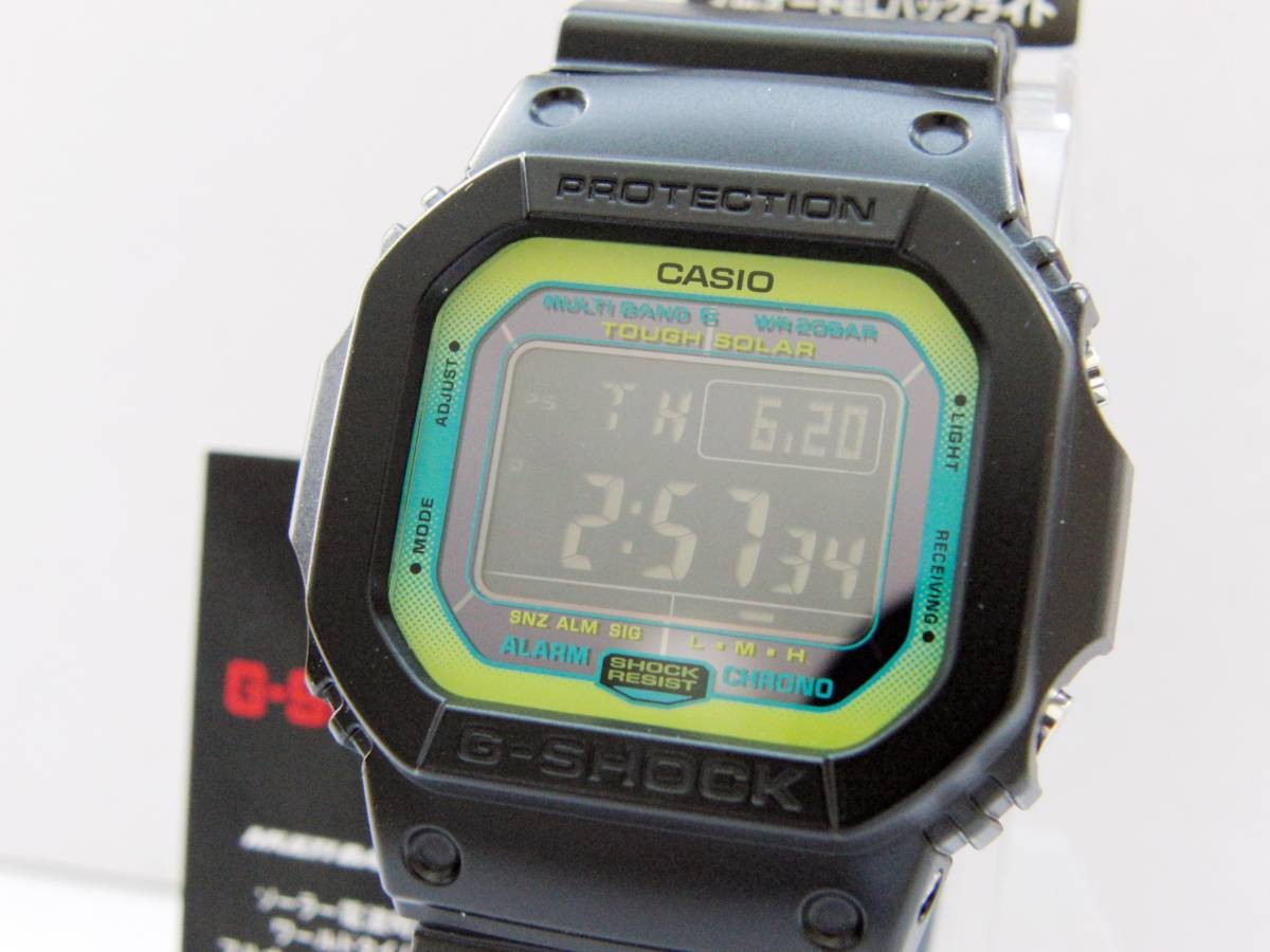 New Casio G Shock GW M5610LY 1JF Sporty Mix Lime Green Solar Radio Wave ...