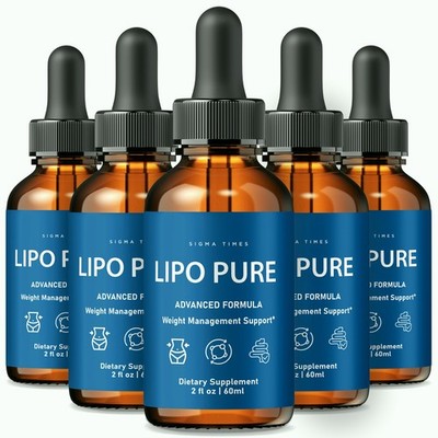 (5 Pack) Lipo Pure Drops - LipoPure Liquid Formula for Healthy Weight ...