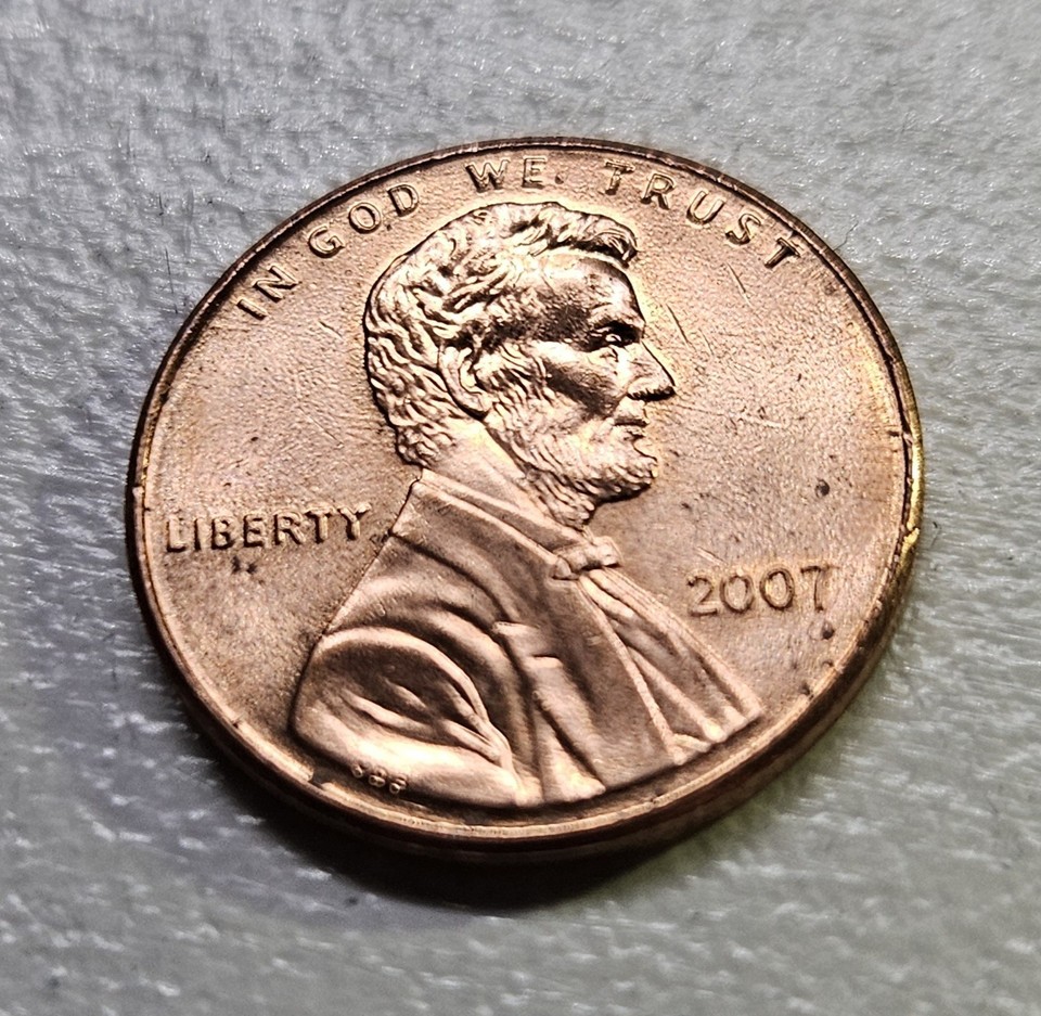 2007 P Lincoln Cent Rare Error Die Crack Die Gouge Obverse "Sneezing ...