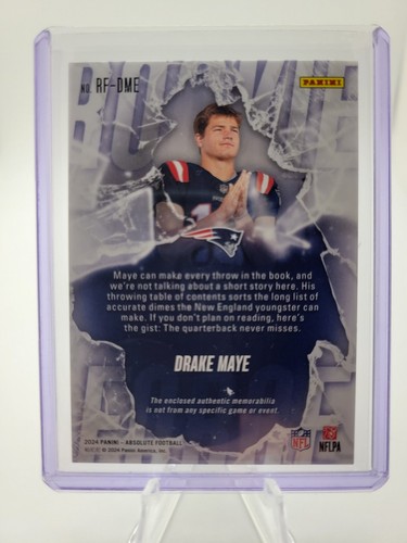 2024 Panini Absolute - Drake Maye - Rookie Force Patch - New England ...