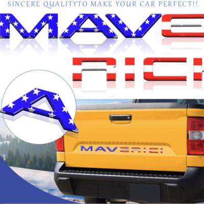 For Ford Maverick 2022-2024 US Flag Rear Tailgate MAVERICK Emblem ...