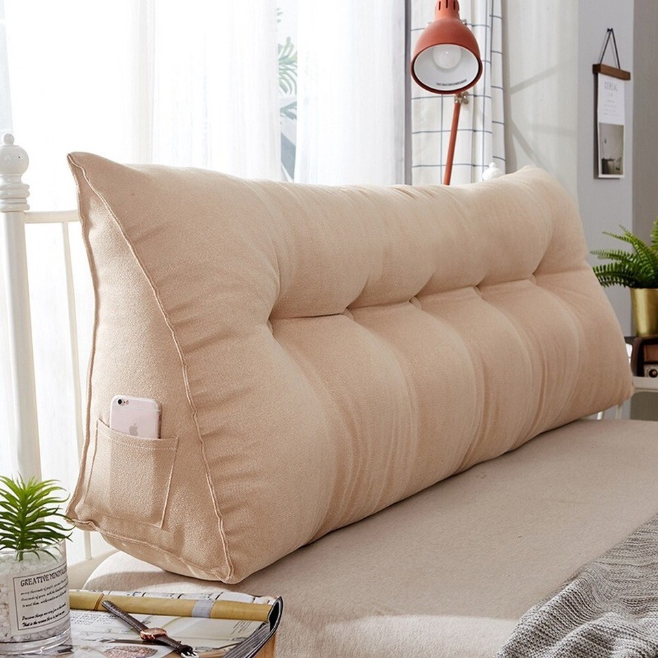 Triangular Wedge Lumbar Pillow Backrest Support Cushion Bolster Soft ...