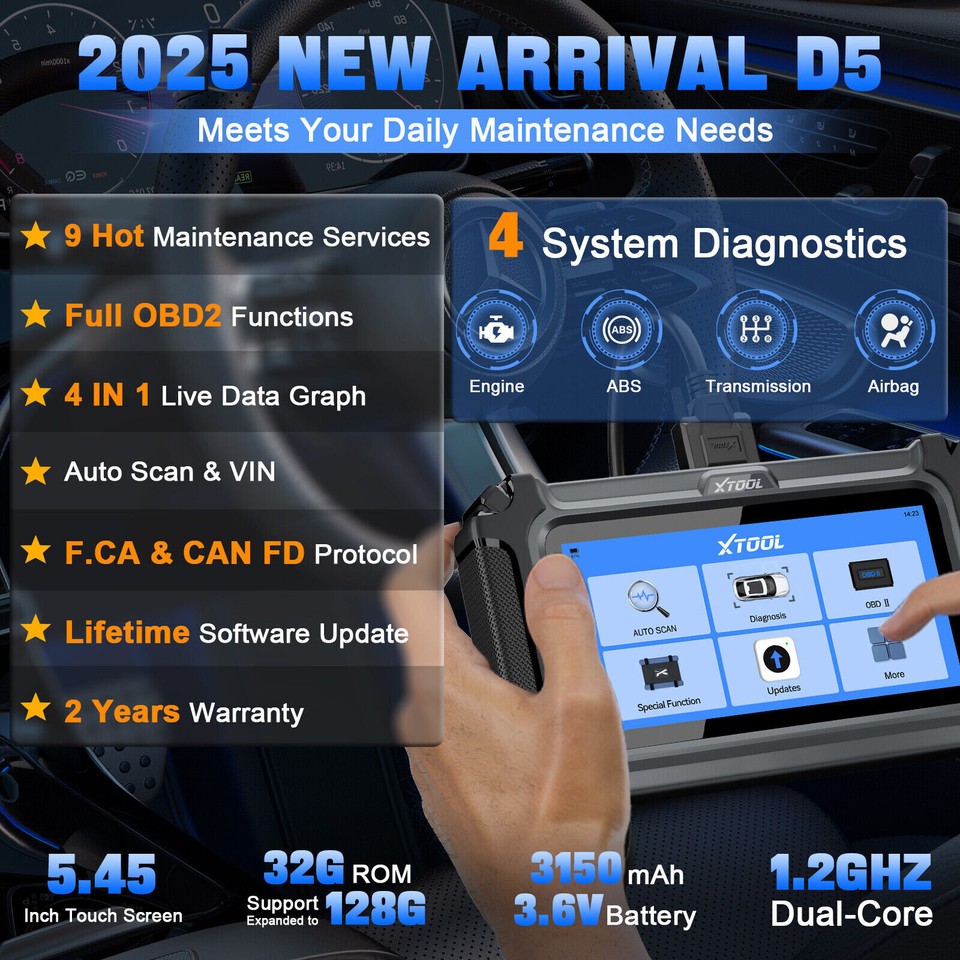 2025 XTOOL D5 D5S D6 D6S Newest Code Reader Car OBD2 Diagnostic Tool FCA CANFD | eBay