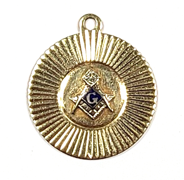Vintage 14k Yellow Gold and Diamond Mason Freemason Masonic Circle ...