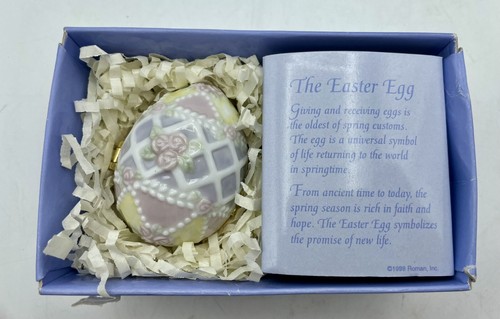 Vintage Happy Easter 1986 Royal Orleans Egg Trinket Box Hinged Painted ...