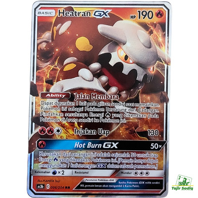 Heatran GX AC3b 006/204 RR Full Art Tag Team Hot Burn Pokemon Indonesia ...