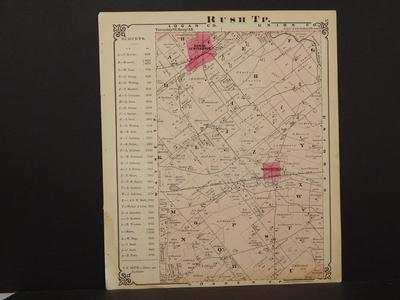Ohio Champaign County Map Rush Township 1874 Double Side Q4#33 | eBay