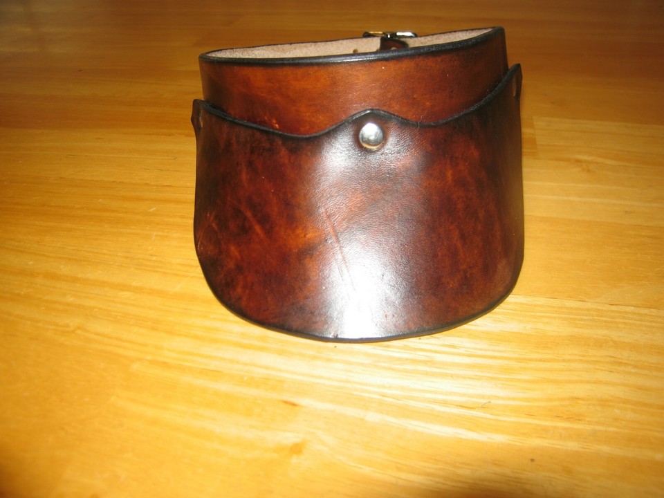 CUSTOM MADE LEATHER VISOR HAND-CRAFTED PLAIN DARK BROWN ADJUSTABLE | eBay