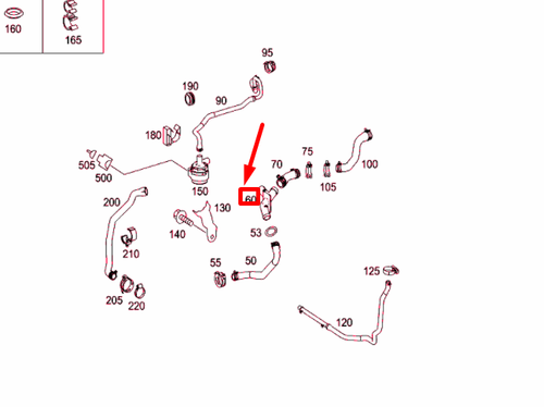 MERCEDES-BENZ ML W164 Engine Coolant Connecting Pipe LHD A2515060018 ...