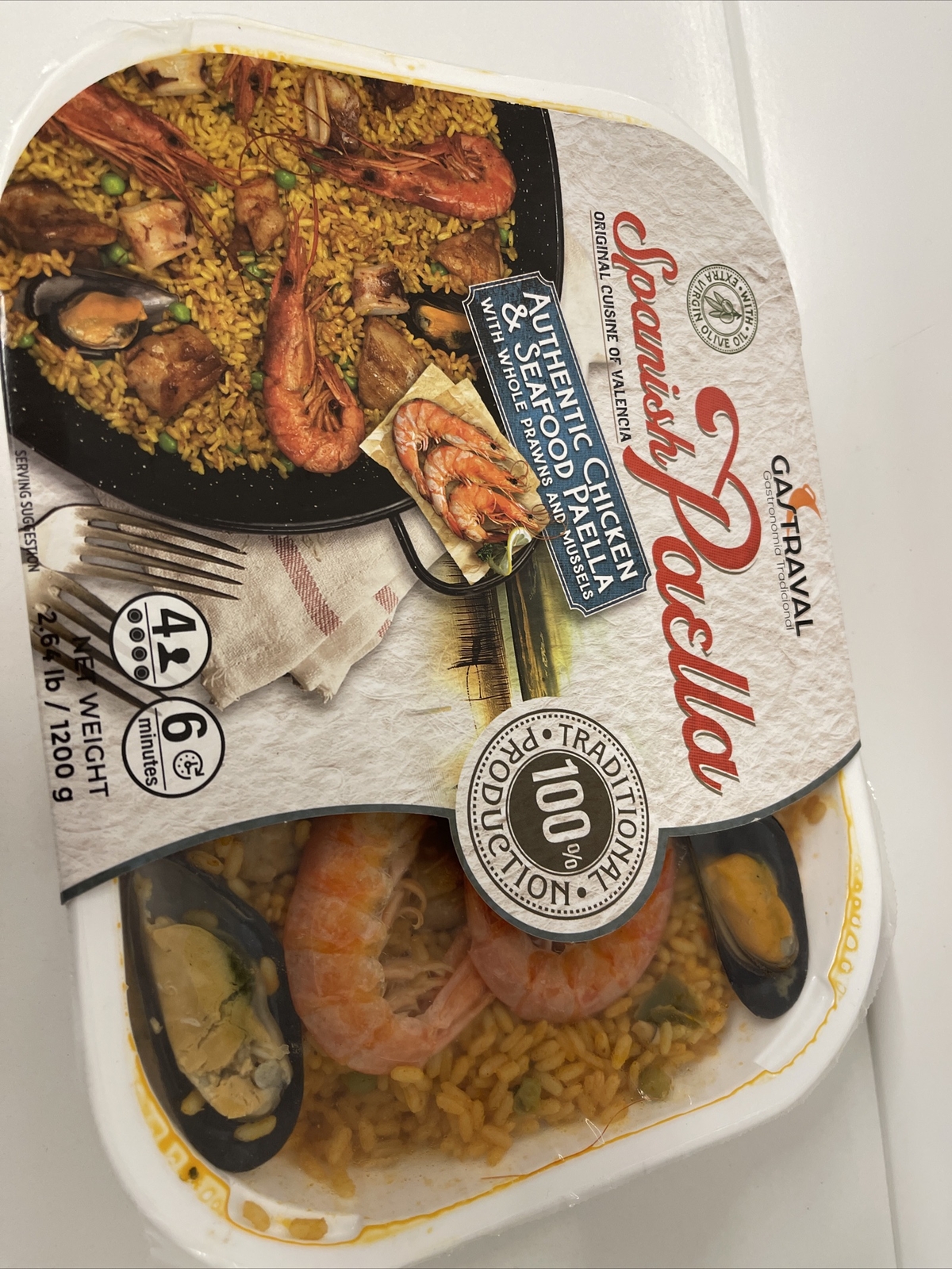Authentic Imported Spanish seafood Paella 1200g Serves 4 / Ready Meal ...