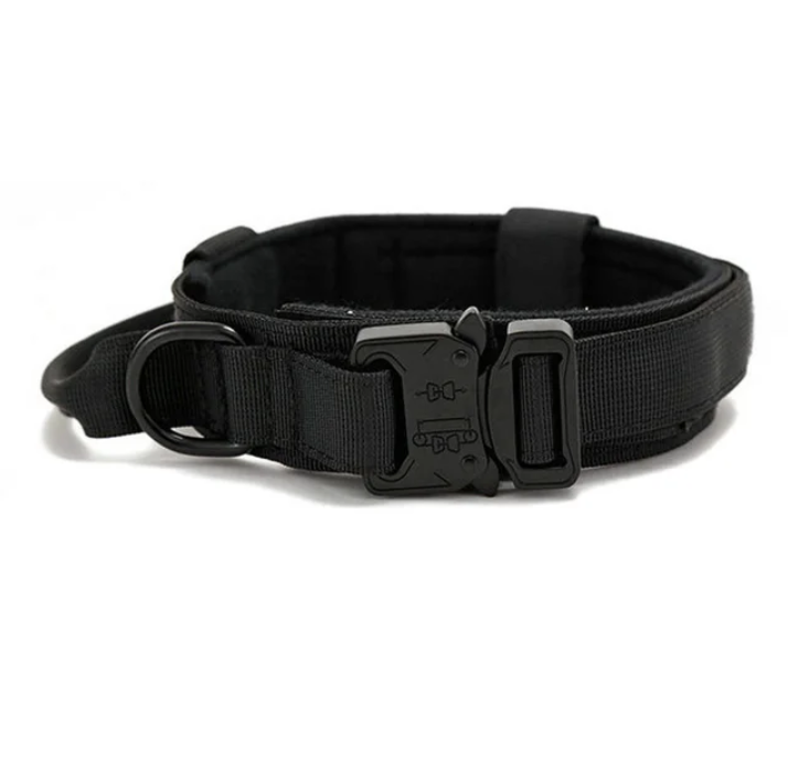 Dog Collar Military Tactical Nylon Adjustable Duty Metal Handle ...