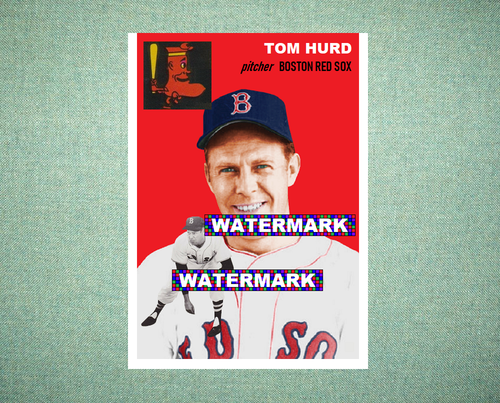 Tom Hurd Boston Red Sox 1954 Style Custom Baseball Art Card | eBay