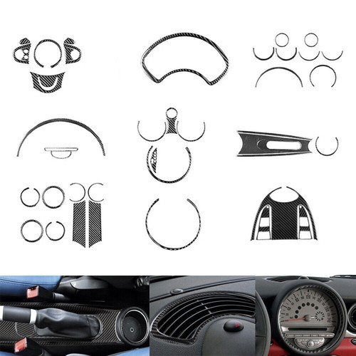 42Pcs For Mini Cooper R55 R56 R57 07-10 Carbon Fiber Full Interior Set ...