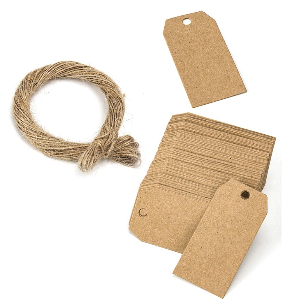 100PCS Brown Kraft Paper Tags Great for Scrapbooking and Gift Wrapping ...