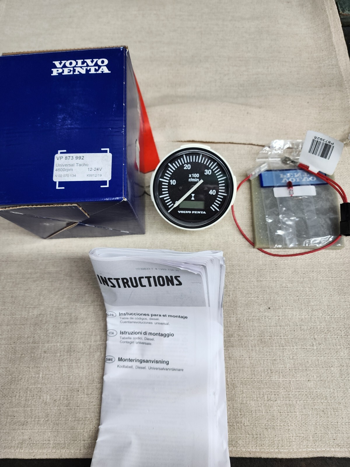 873992 Volvo Penta Tachometer Kit 4600 RPM for sale online | eBay