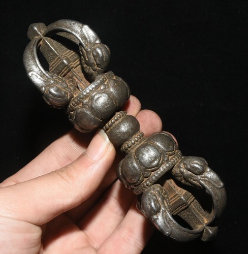 13CM Old Tibetan Silver Elephant Nose King Kong Pestle King Kong Pestle ...