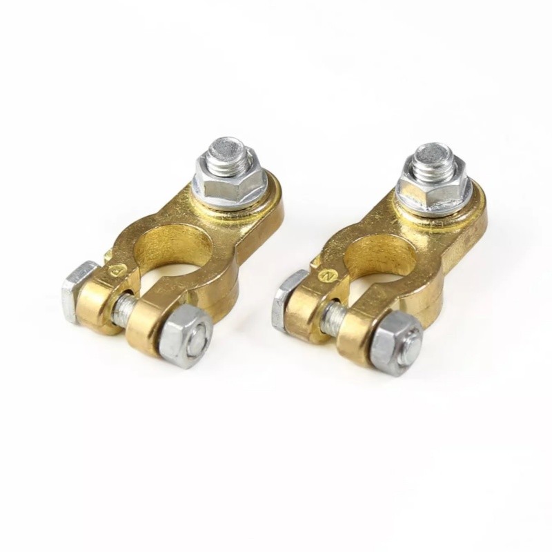 2PCS Brass Car Battery Terminal Connectors Top Post Battery Terminal ...