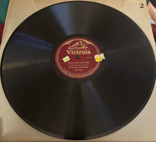 12” Victrola 78 RPM Ignace Jan Paderewski - Nocturne In B Flat 74765 E ...