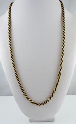 Vintage 1980's Gold Tone & Black Rope Necklace 25" | eBay