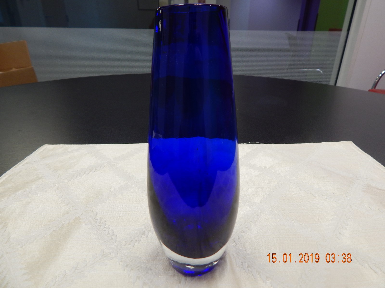 Vintage cobalt dark blue single rose vase | eBay