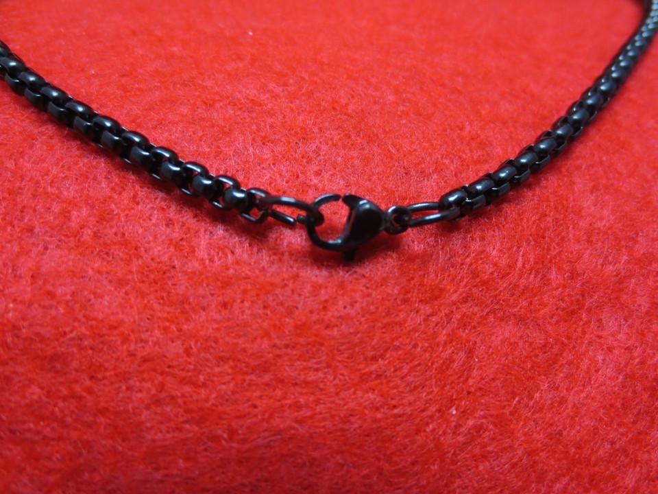 16"-60" 3/4/5MM BLACK PLATED STAINLESS STEEL SMOOTH BOX ROPE CHAIN ...
