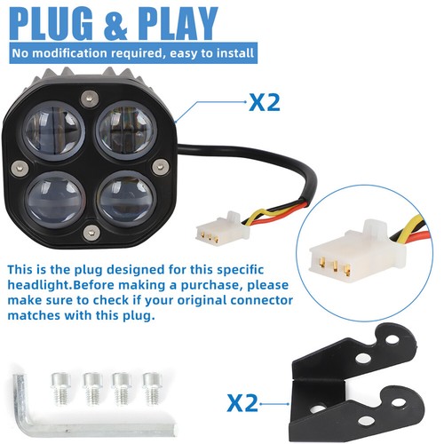 2x For Yamaha Banshee 350 1987-2001 LED Headlight Lights YFZ350 Upgrade ...