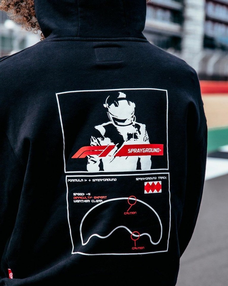 Sprayground Formula F1 Menacing Racing Car Black Hoodie Pullover Hooded ...