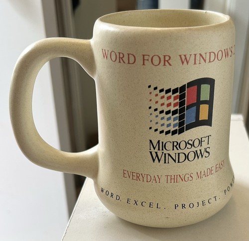MICROSOFT Word For Windows Vintage Mug Large Exc Condition | eBay