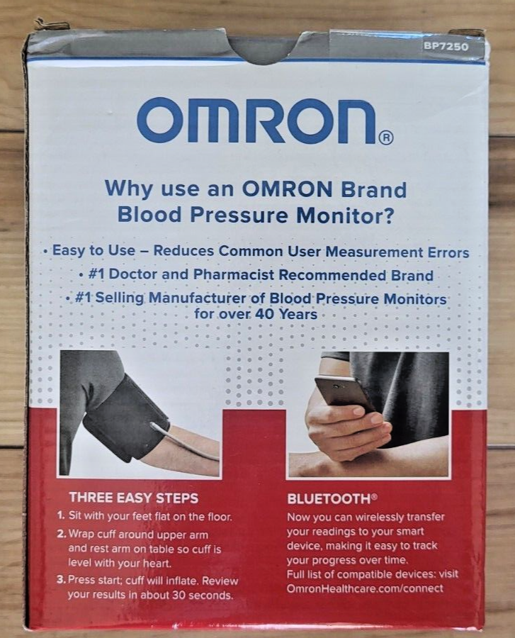 Omron 5 Series Wireless Upper Arm Blood Pressure Monitor - BP7250 ...