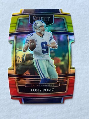 TONY ROMO #42 RED YELLOW PRIZM CONCOURSE LEVEL DIE CUT 2021 SELECT ...
